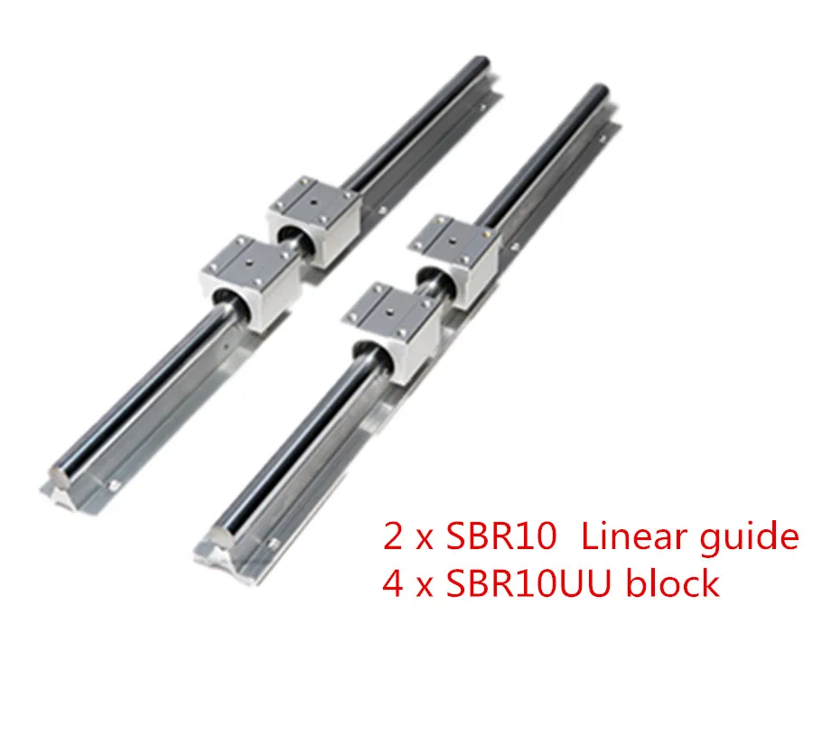 2pcs SBR10 300 400 500 600 800 1000 1200 1300 1500mm Fully Supported Linear Rail Slide Shaft Rod ...
