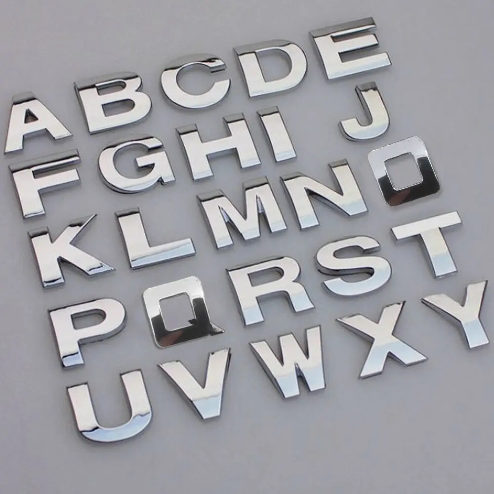 Alphabet-Letter-Car-Stickers-Styling-Self-Adhesive-Auto-Badge-Emblem ...