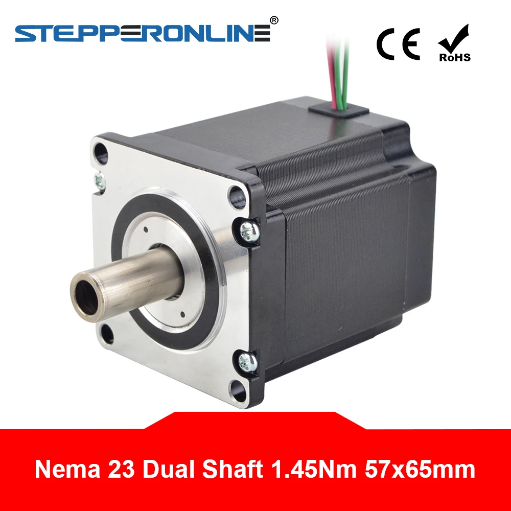 Dual Shaft Nema 23 Stepper Motor Hollow Shaft Bipolar 1.45 Nm 2.0a ...
