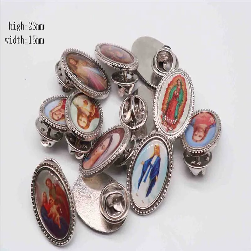 Cat-lica-virgem-maria-broche-12-pe-as-conjunto-Oval-M-ltiplo-Jesus-cone ...