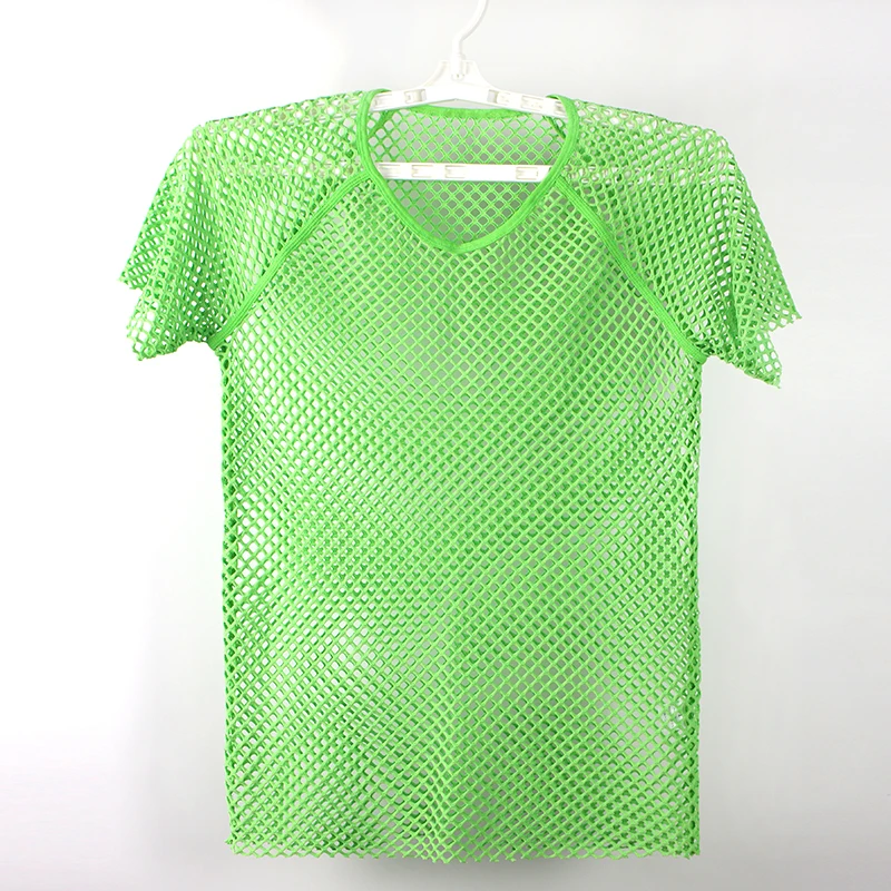Green Fishnet Shirt For Men