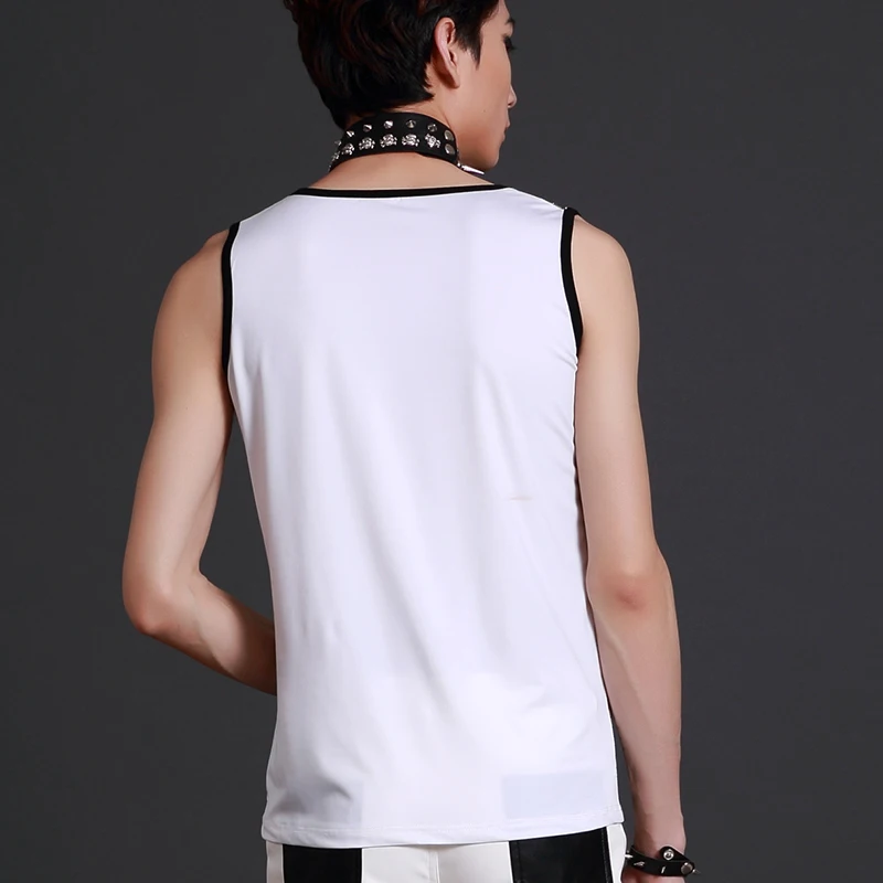 Club Male Singer DS Slim Glitter Red Vest Costumes Night Bar Mens ...