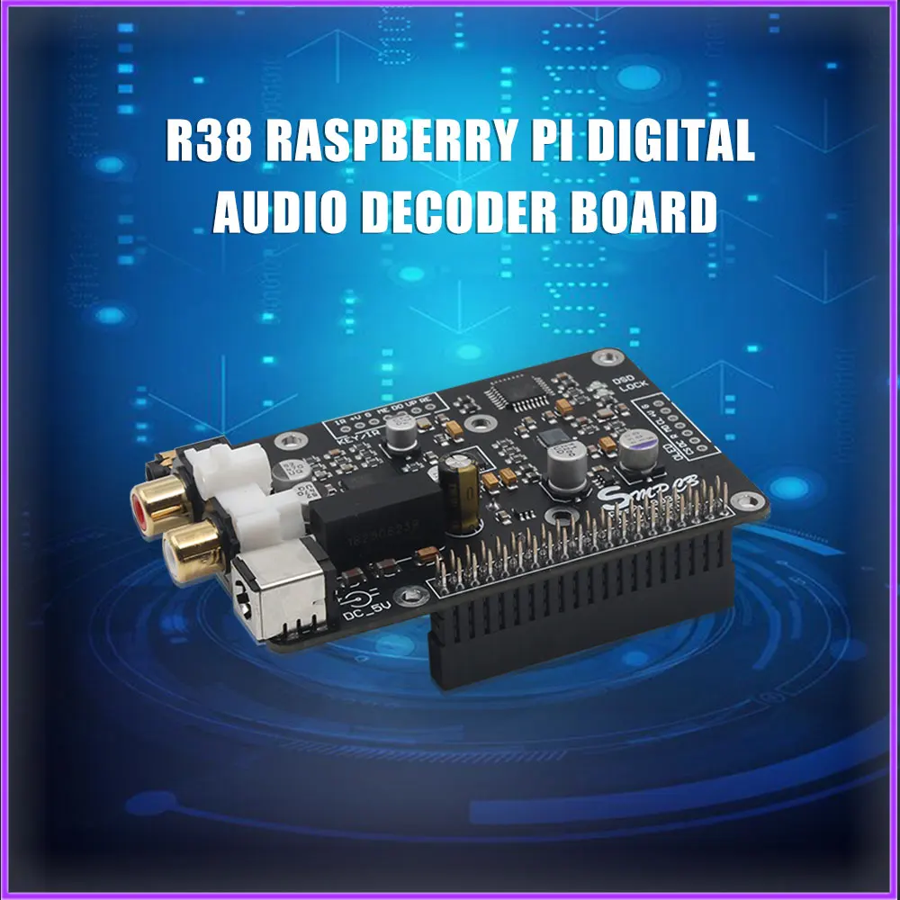 R38 ES9038 Q2M digital broadcast network player Raspberry Pi DAC I2S 384K DSD 128 With metal ...
