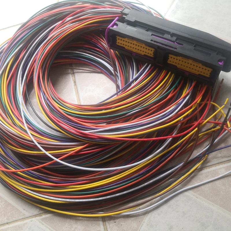 56 Pin/way Female Ecu Fci Connector Plug With 18awg 3 Meters Full Wire ...