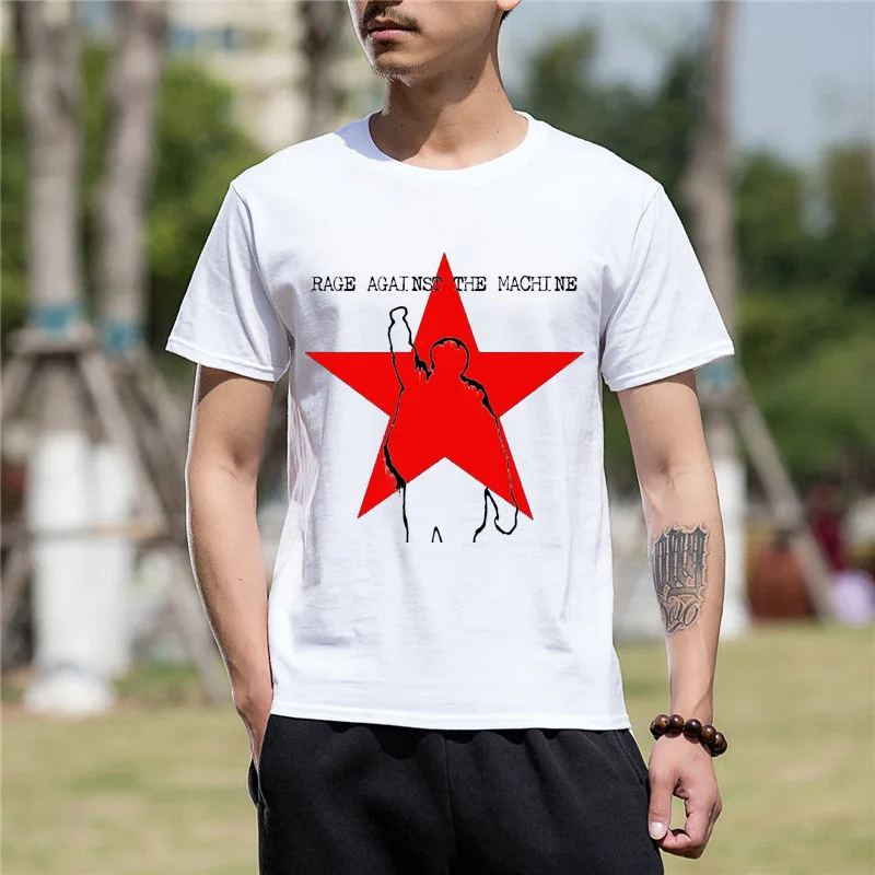 Fashion-Tshirt-Men-Clothes-RAGE-AGAINST-THE-MACHINE-Cotton-Funny-T ...