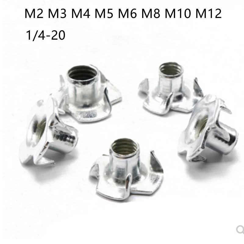 5-50pcs M2 M3 M4 M5 M6 M8 M10 M12 1/4-20 Zinc Plated Carbon Steel Four ...