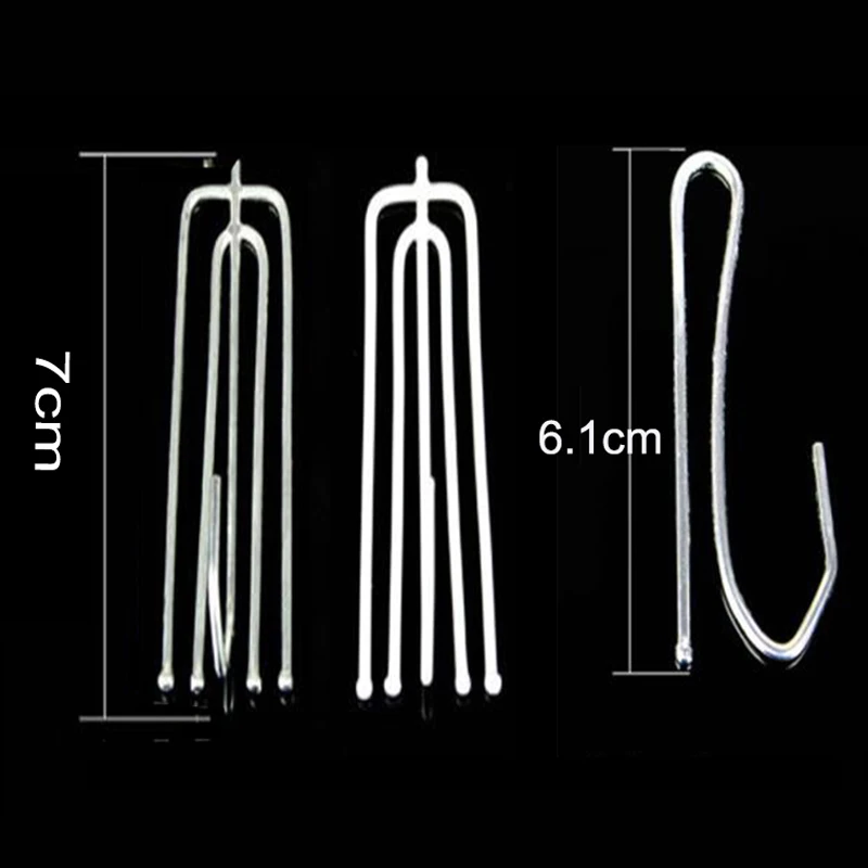 10PCS-Metal-Four-Fork-Curtain-Tape-Hook-Curtain-Cloth-Ring-Clamp-Tracks ...