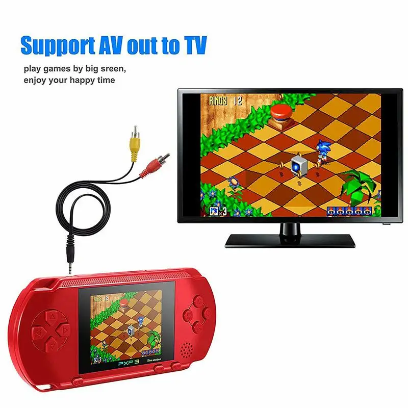 2.8 Inch 16 Bit PXP3 Slim Station Handheld Game Console Built-In 150 ...