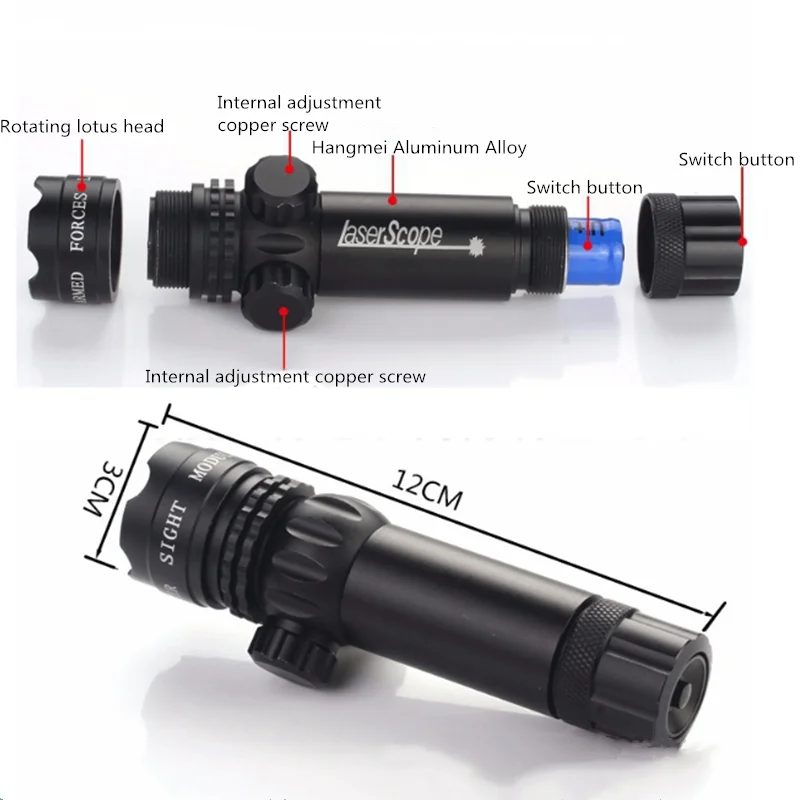 Hunting-tactical-red-green-dot-laser-sight-adjustable-switch-520nm ...