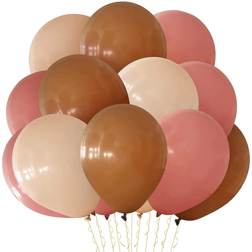 50pcs-lot-retro-Blush-Pink-Brown-Balloons-birthday-12inch-Backrop-Baby ...