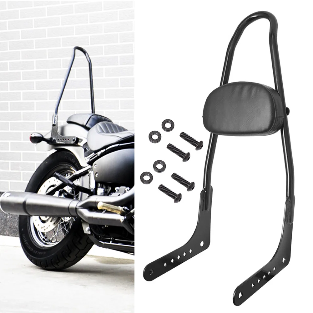Motorcycle-Black-Rear-Passenger-Sissy-Bar-Backrest-Pad-For-Harley ...