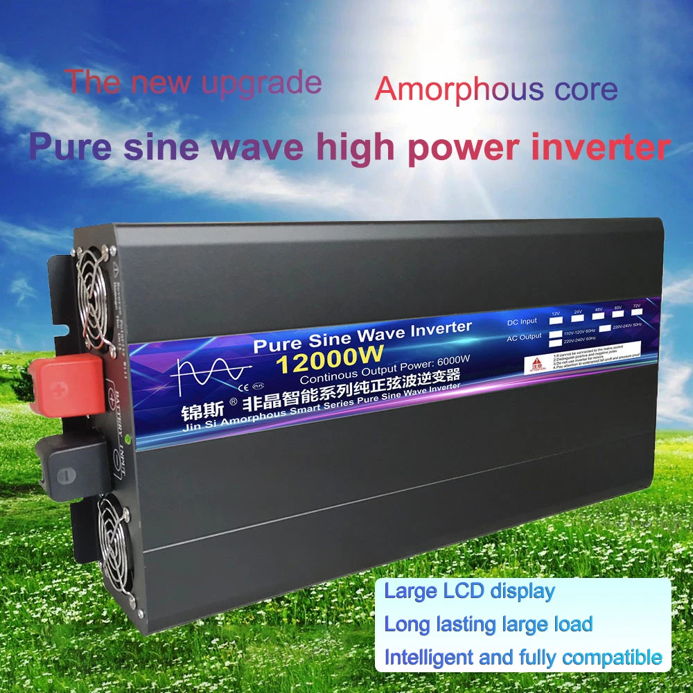 Inversor 12v 24v 48v Para Ac 220v 8000w 10000w 12000w Onda Senoidal Pura Inversor De Energia ...