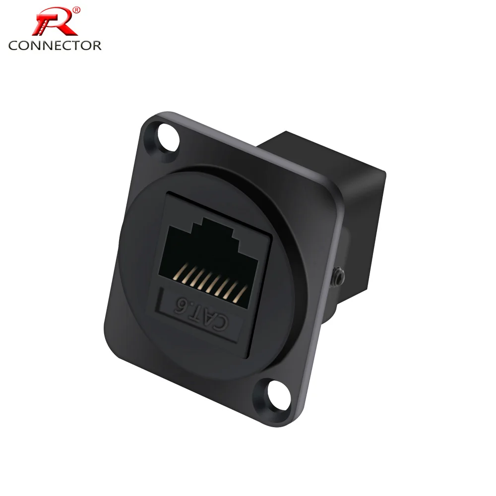 1pc Rj45 Connector, Cat.6, D Type, 8p8c, Metal Shell+copper Pins, Panel ...