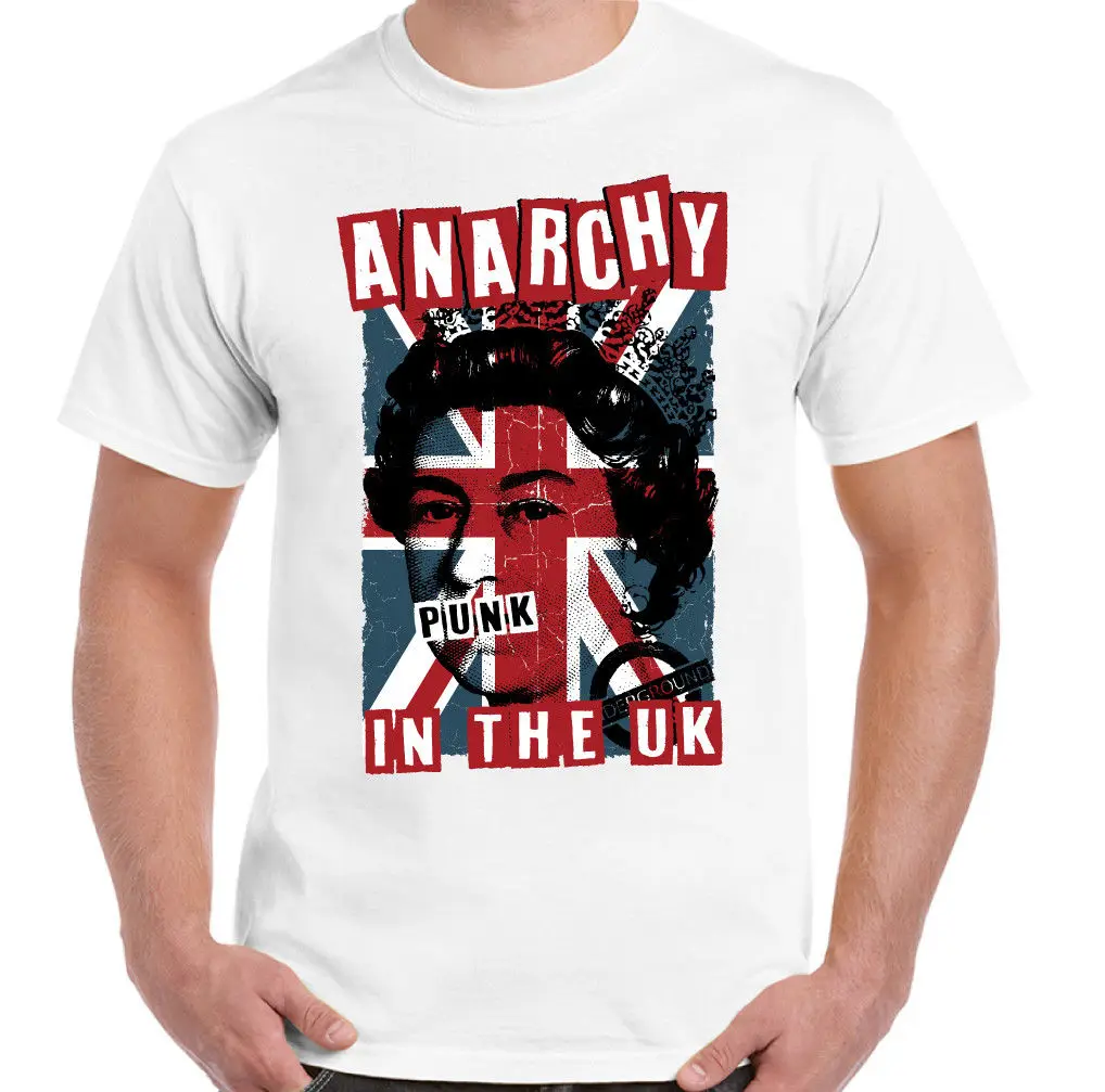 Anarchy in The UK Mens Punk Rock T Shirt Skinhead Union Jack Clash Cool ...