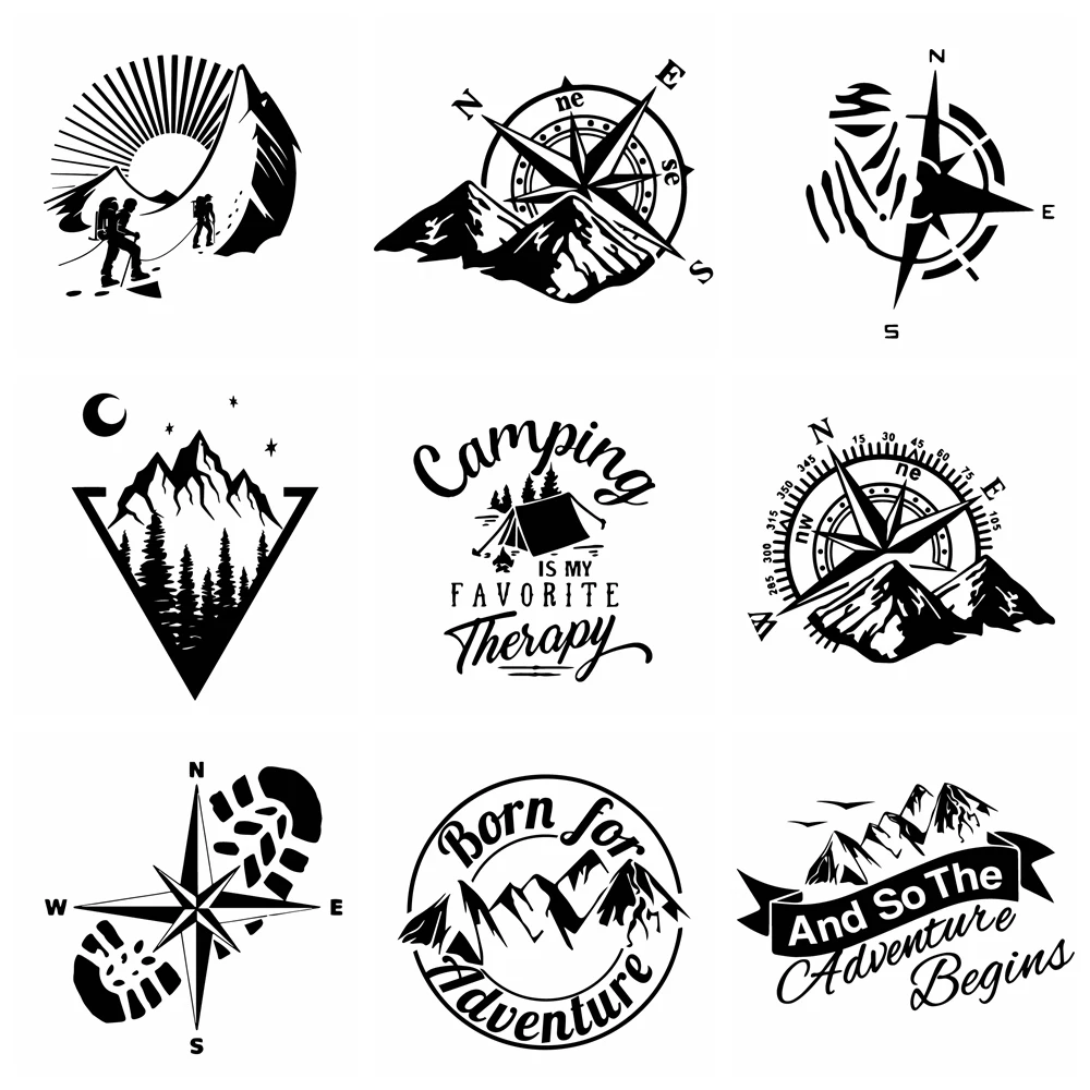 14-Styles-Adventure-Sports-Compass-Car-Sticker-Wrap-Mountain-Car ...