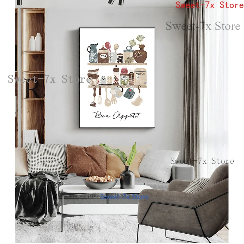 Kitchen-Creative-Tableware-Quotes-Canvas-Painting-Art-Nordic-Posters ...