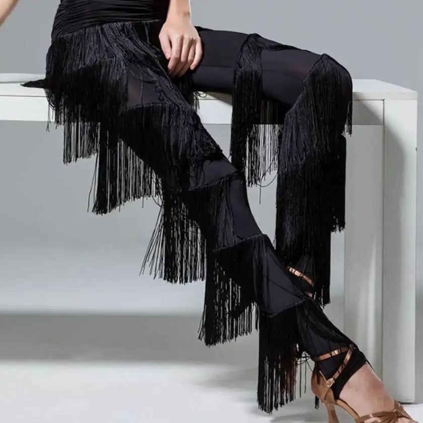 3xl-4xl-5xl-Tassel-Trouser-For-Women-Elastic-High-Waist-Black-Long ...