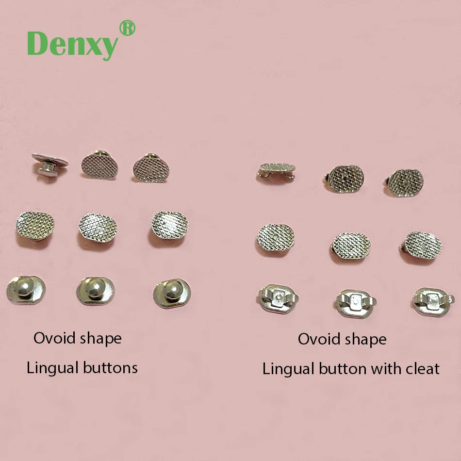 100pcs Dental Orthodontic Lingual Buttons Mesh Base Ovoid Form Lingual ...