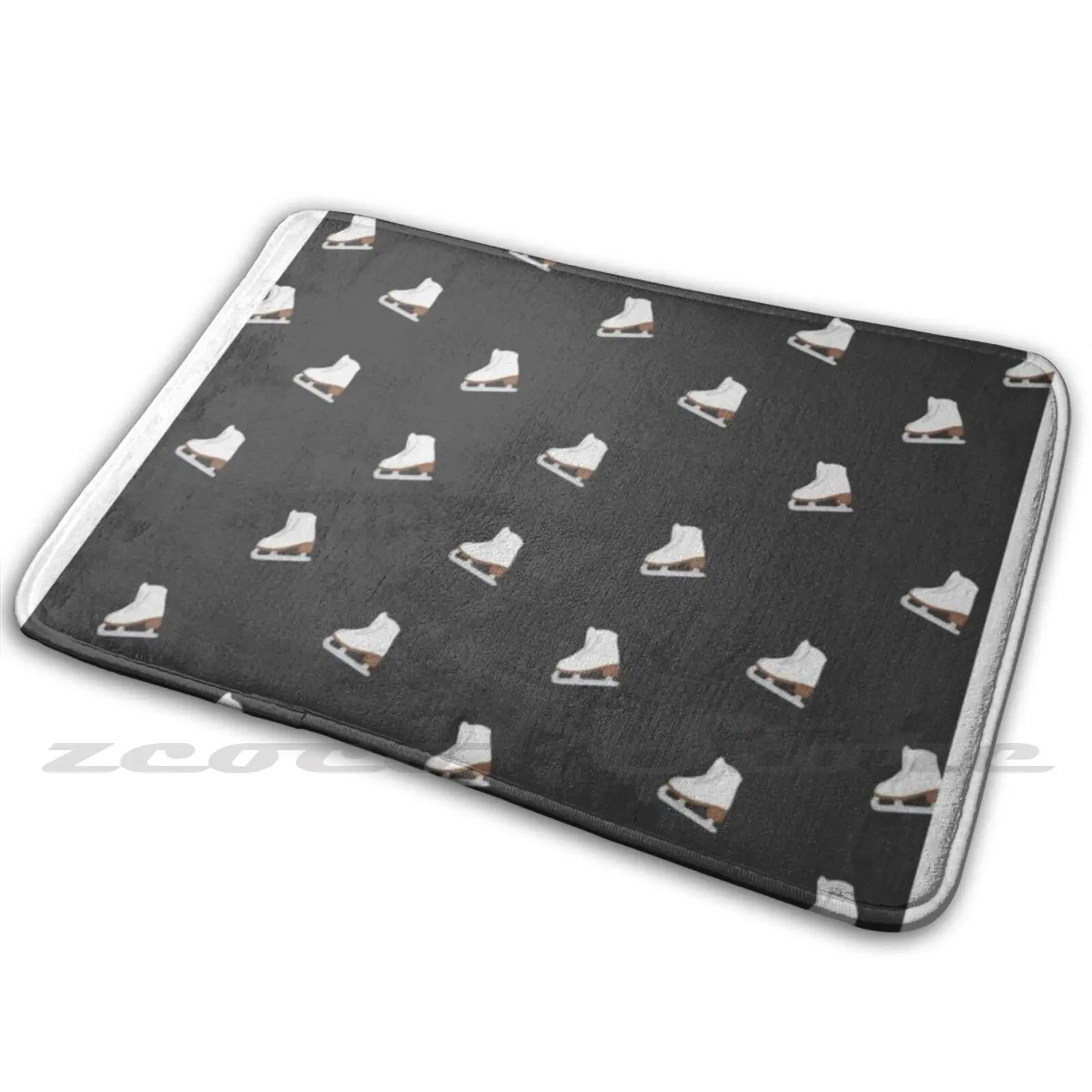 Dark Gray Skates Design Mat Doorway Non Slip Soft Water Uptake Carpet ...