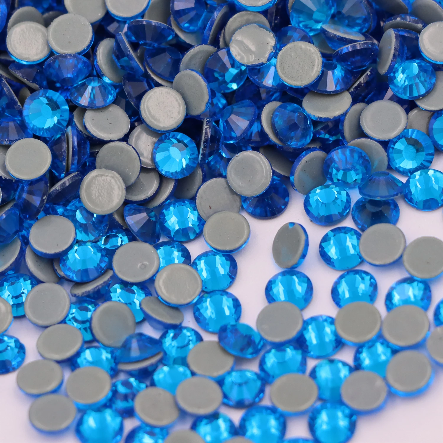 Capri Blue Garment Hotfix Rhinestones Strass Crystals Hot Fix Flat Back ...