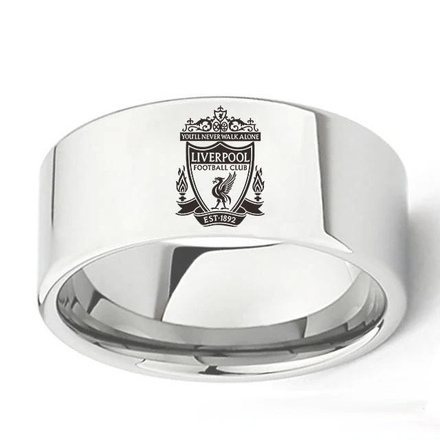 Liverpool Football Club Logo Fans Ring 8mm Black/ Silver/ Gold Custom ...