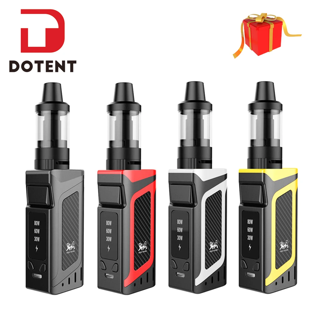 Dotent vk vape 키트 shisha 펜 물 담뱃대 80 w 스타터 키트 2000 mah 배터리 510 금속 바디 3 ...