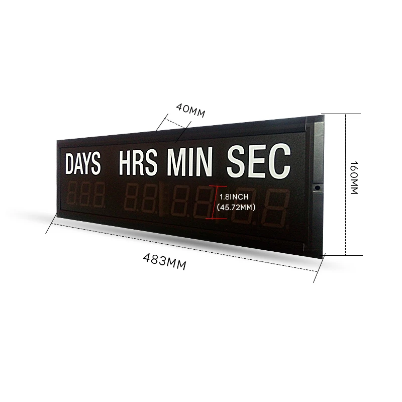 1.8inch red color 9digits days,hours,minutes and seconds led countdown ...
