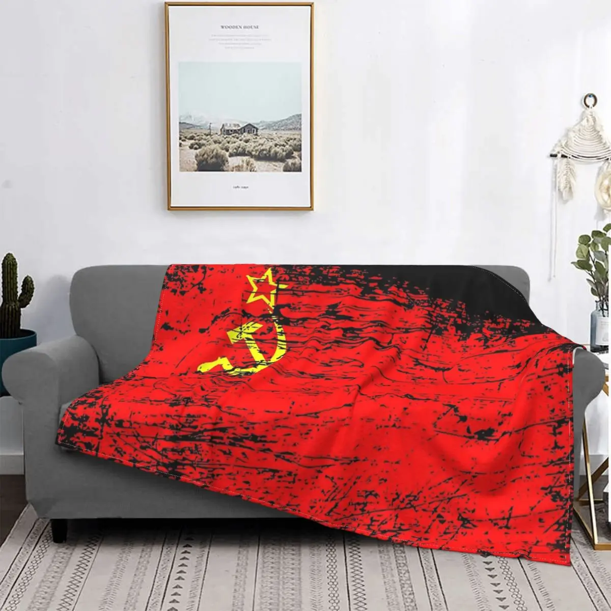Soviet Union Ussr Russia Flag Blanket Flannel Textile Decor Communist ...