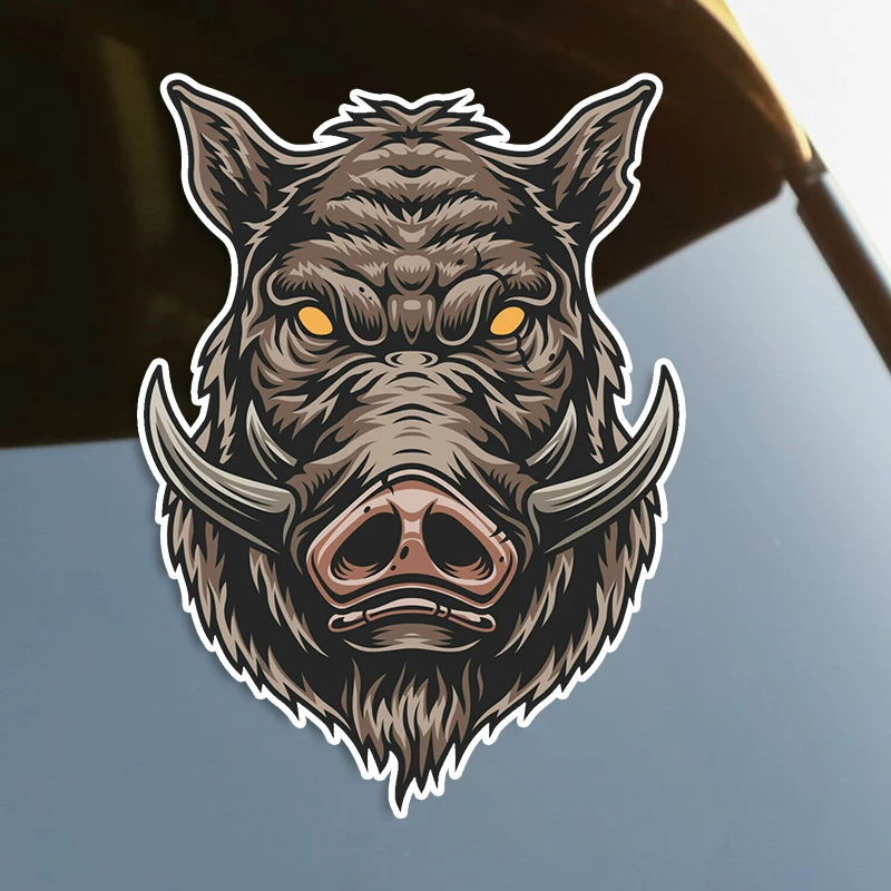 S60019# Animal Angry Wild Boar Self-adhesive Decal Car Sticker ...