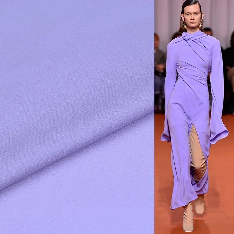 Purple Pure Silk Crepe Georgette Fabric Crease Resistant 140cm Width ...