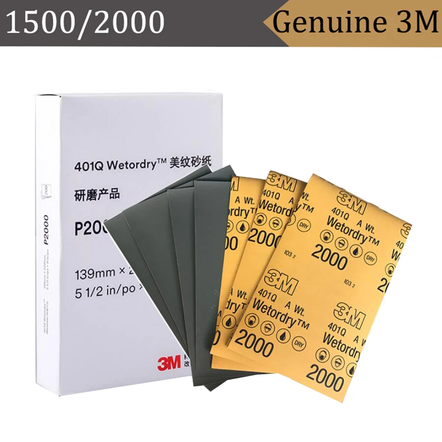 Genuine 3M Fine Sandpaper 1000/1200/1500/2000 Mesh Grit Water Sandpaper ...