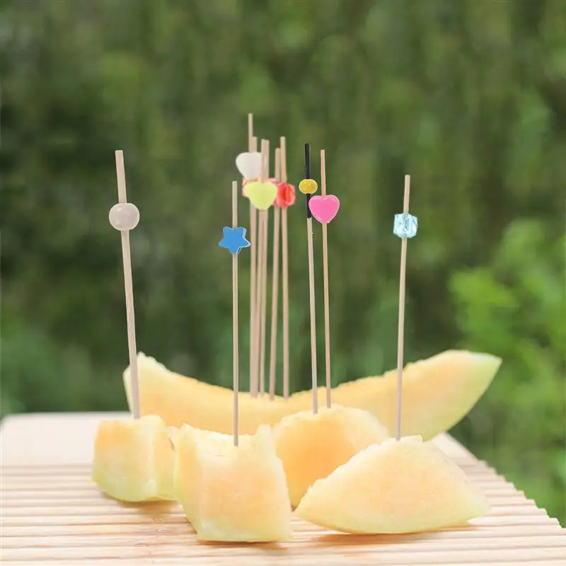 100 шт. Пищевые палочки Коктейльные фруктовые закуски напиток палочки ...