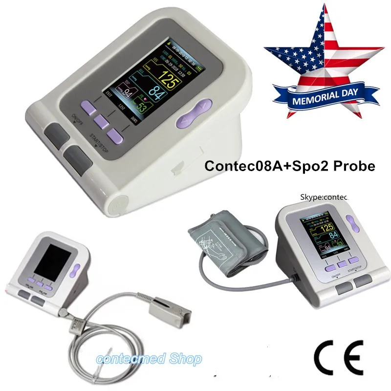 Contec Digital Color Lcd Blood Pressure Monitor Contec08a,adult Spo2 ...