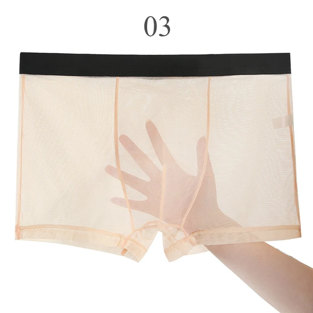 Male Ultra-Thin Transparent BoxershortsSexy Seamless Underwear Pants ...