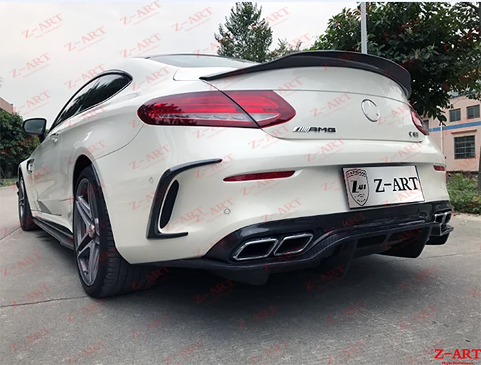 Z-art Real Carbon Fiber Rear Flaps For C63 Coupe 2015-201 Carbon Fiber ...
