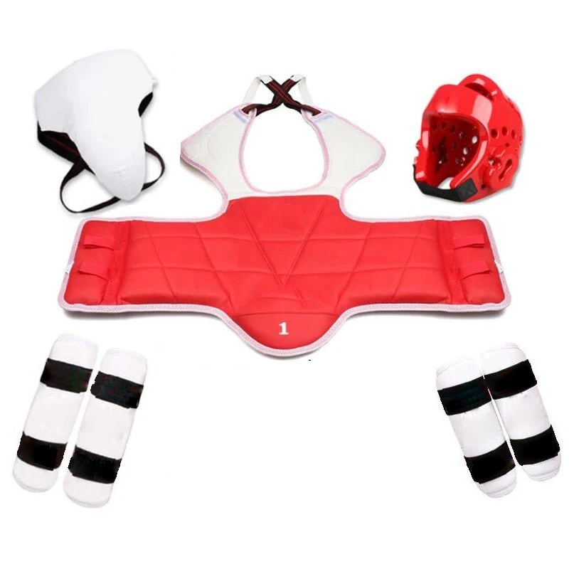 Taekwondo protective gear set Helmet Armor Kickboxing Guantes De Boxeo ...