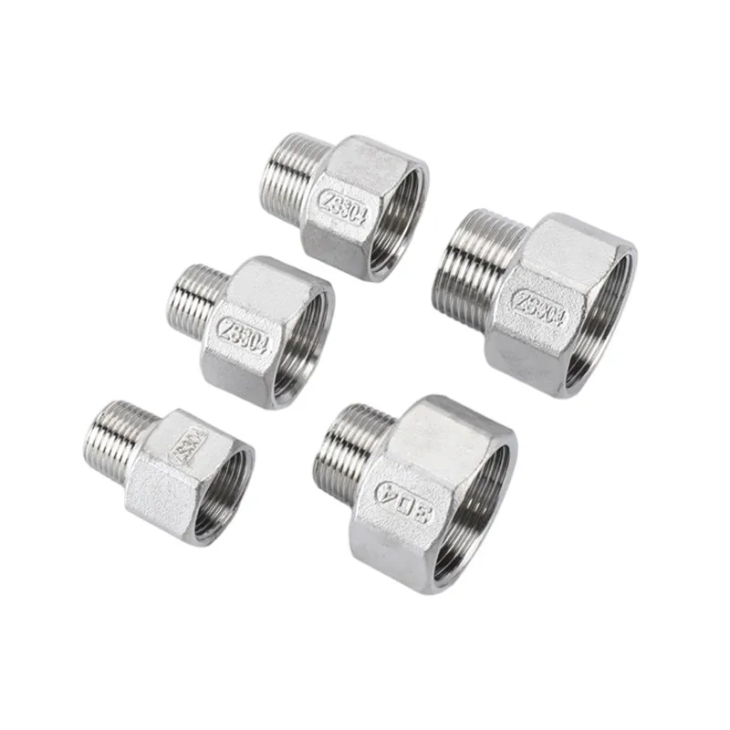 304 Stainless Steel Hexagon Reducer Direct Adapter Male Thread Female Thread Water Pipe Joint ...