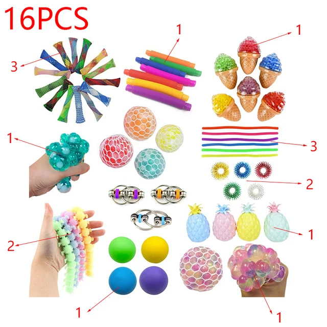 14/15/16pcs Sensory Toy Set Anxiety Stress Toy Sets Relief Stress ...