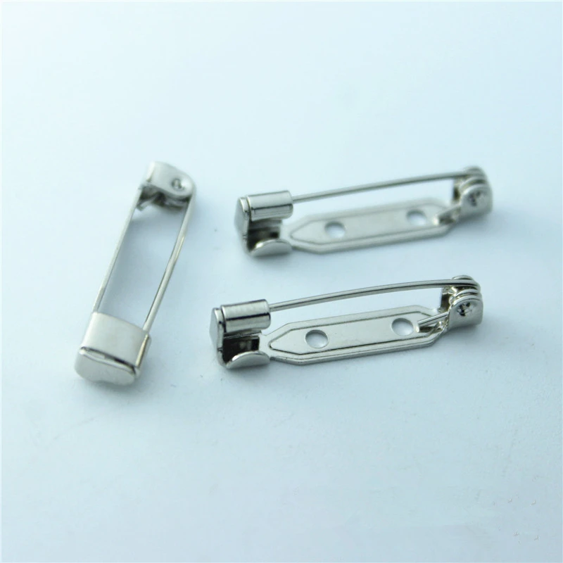 10pcs 2.4cm length High Quality Safety pin Brooch Base Back Bar Badge ...