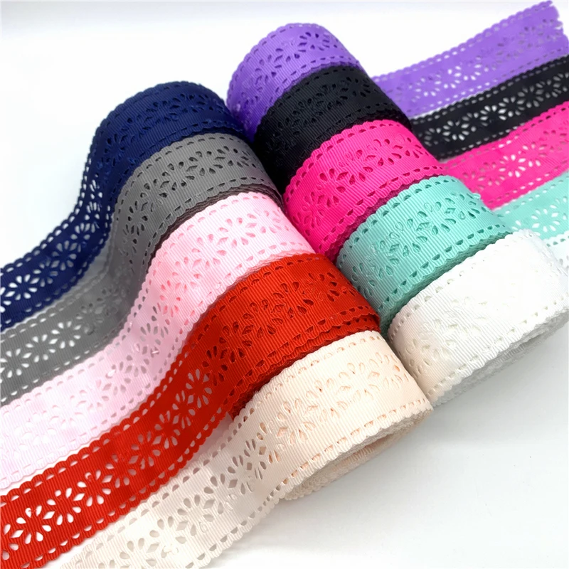 5yards 30mm Hollow Grosgrain Ribbon Printing Flower Shape Ribbon For ...
