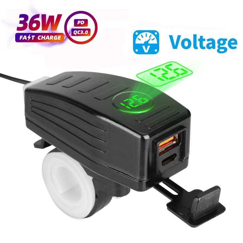 Waterproof Motorcycle Power Adapter Socket Usb Charger Voltmeter ...