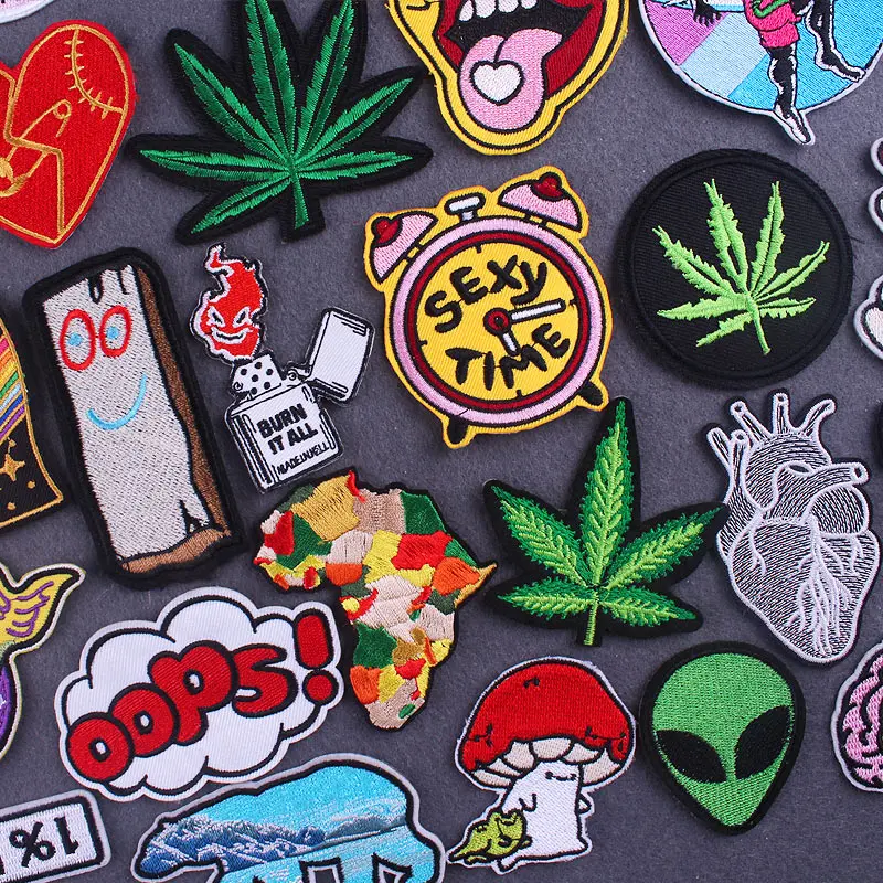 Hippie-Patches-On-Clothes-Cartoon-Stickers-Iron-On-Patches-For-Clothing ...