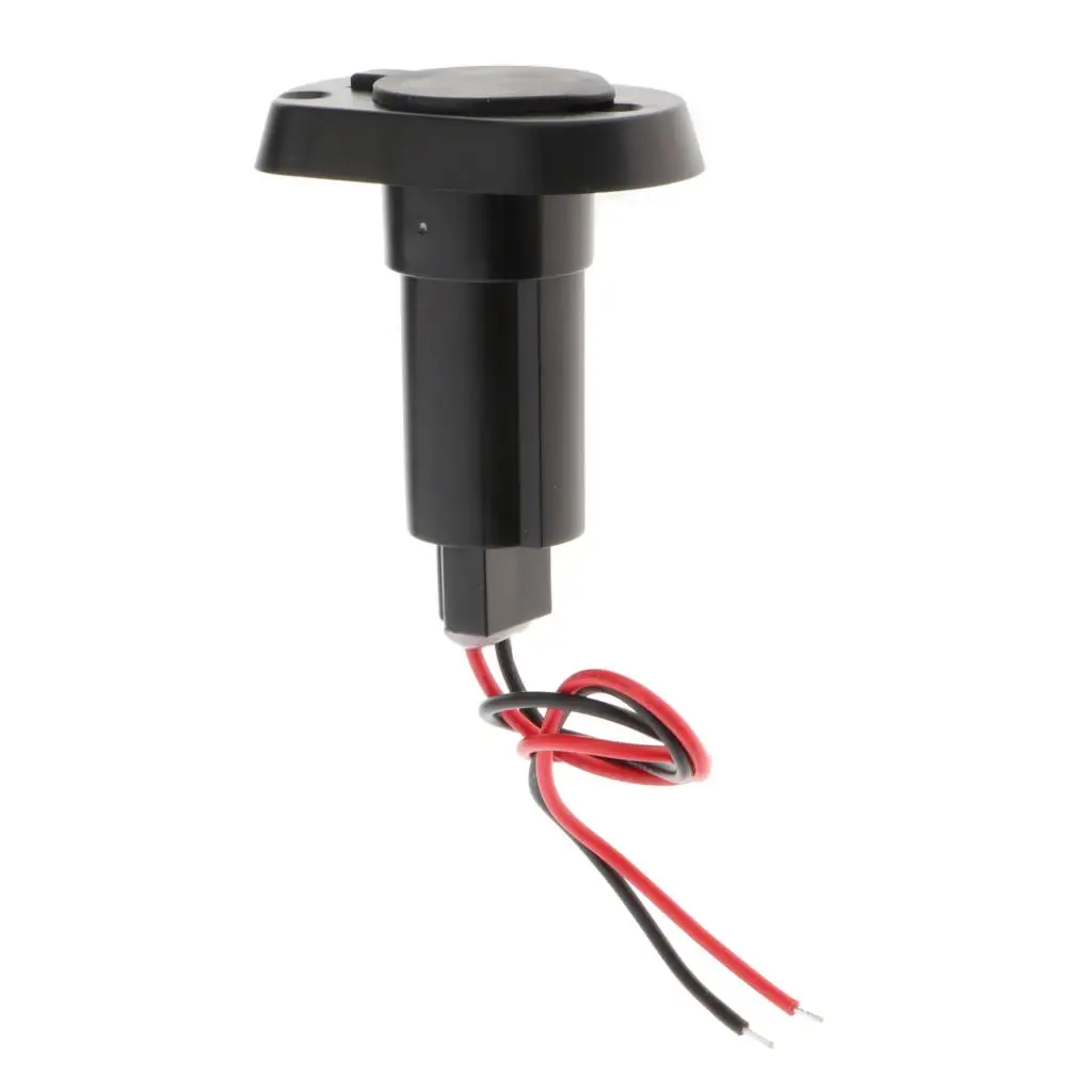 Marine Boat 2 Pin Stern Light Plug in Base Black Cover Round Easy ...