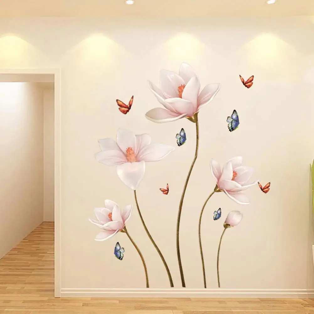 PVC-Removable-3D-Flower-Wall-Sticker-Living-Room-Bedroom-Home-Decor-DIY ...
