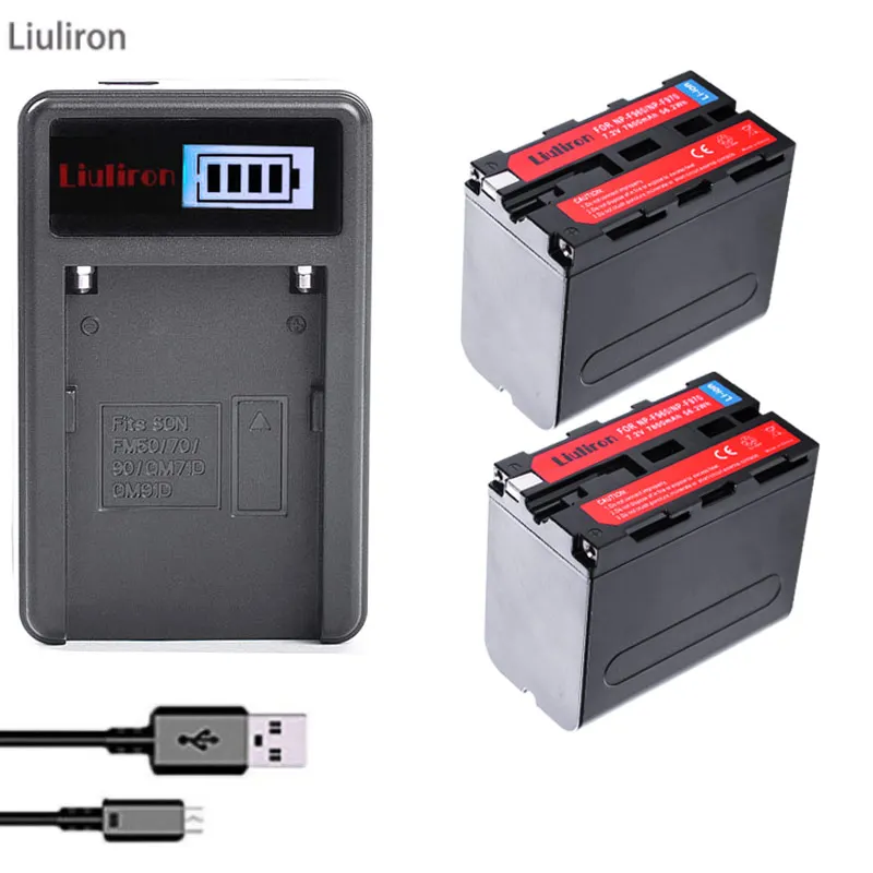 7,2 V 7800 мА/ч, NP-F960 NP-F970 NP F960 F970 F950 Батарея для sony PLM-100 CCD-TRV35 MVC-FD91 ...