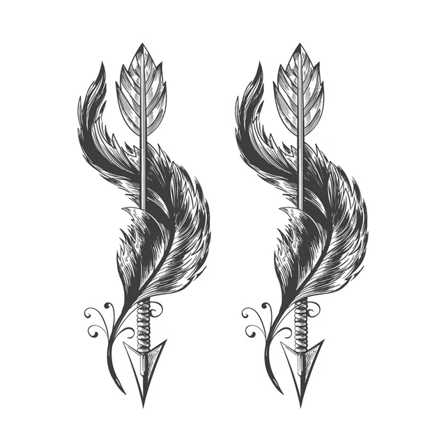 Geometric Feather Tattoo