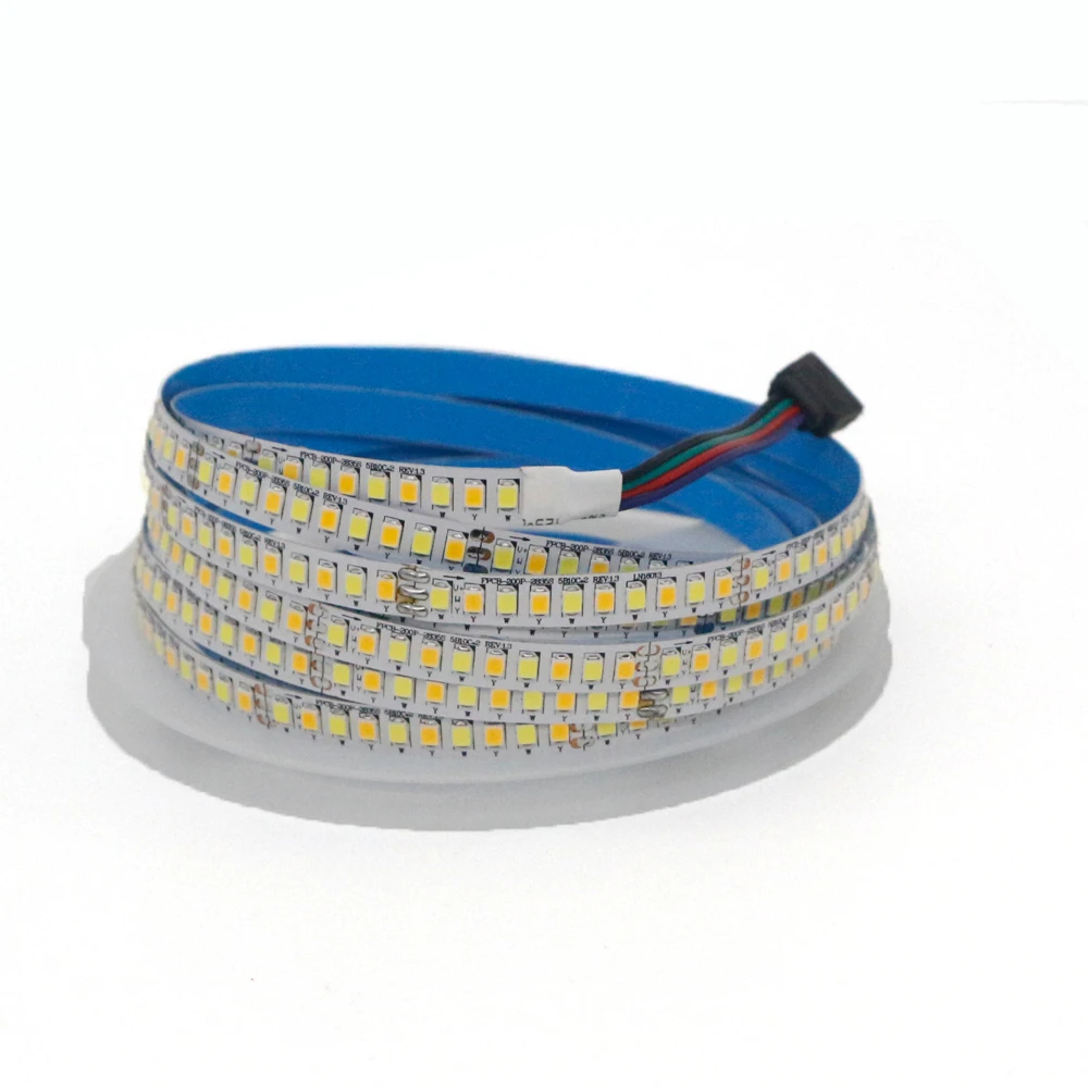 5M-Dual-Color-CRI-85-SMD2835-CCT-Dimmable-LED-Strip-Light-24V-12V-DC ...