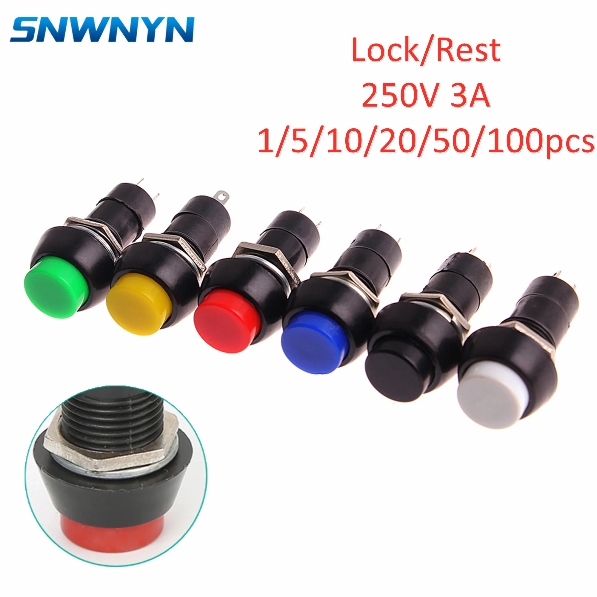 PBS-11A-de-bot-n-de-pl-stico-autoblocante-de-12mm-pulsadores-de ...