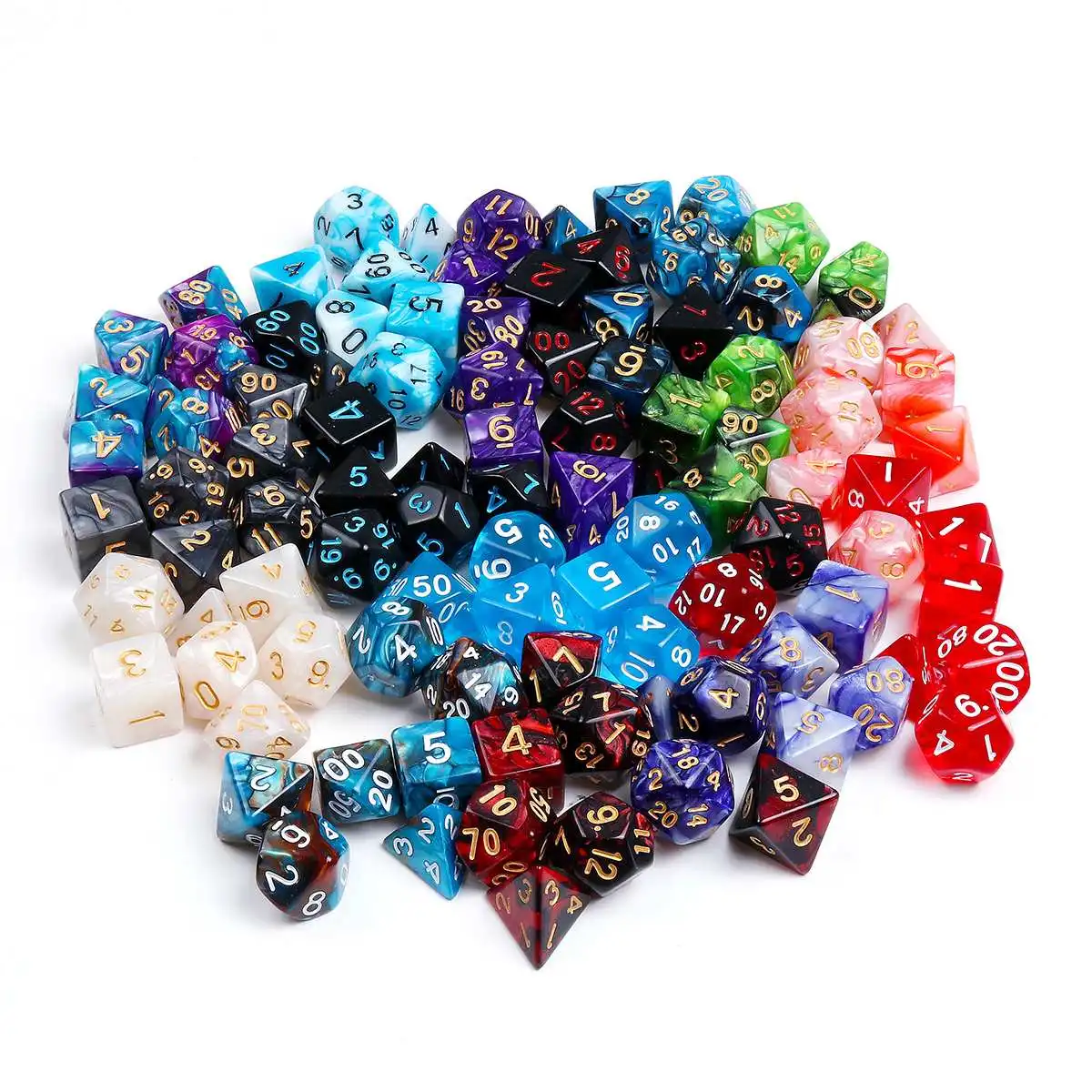 105Pcs Premium DND Dice Set with Bag (Mixed Color Set) – Borkut