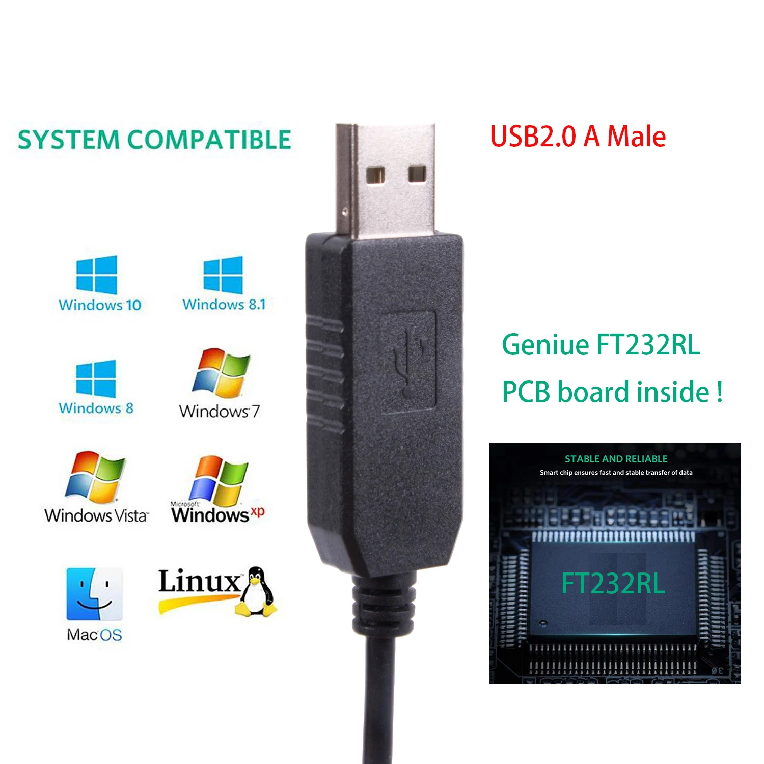 FTDI USB Transfer to TTL Serial Port Adapter Cable Module FTDI 3.3V/5V ...